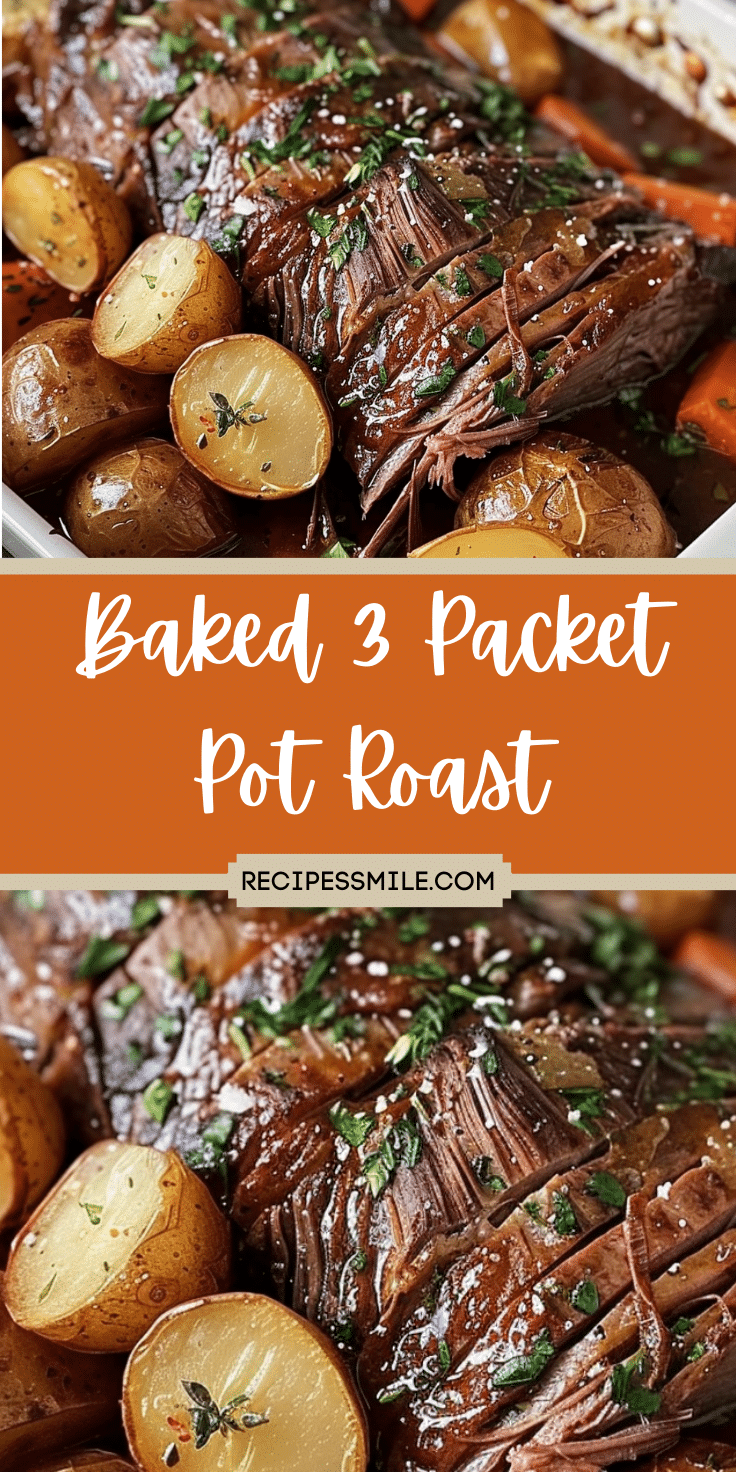 Baked 3 Packet Pot Roast - All Recipes Made