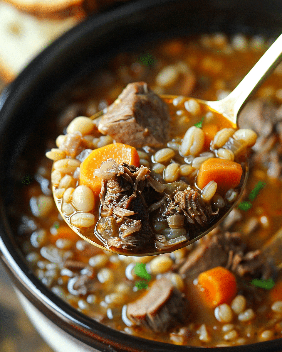 Homemade Slow Cooker Beef & Barley Soup - All Recipes Made