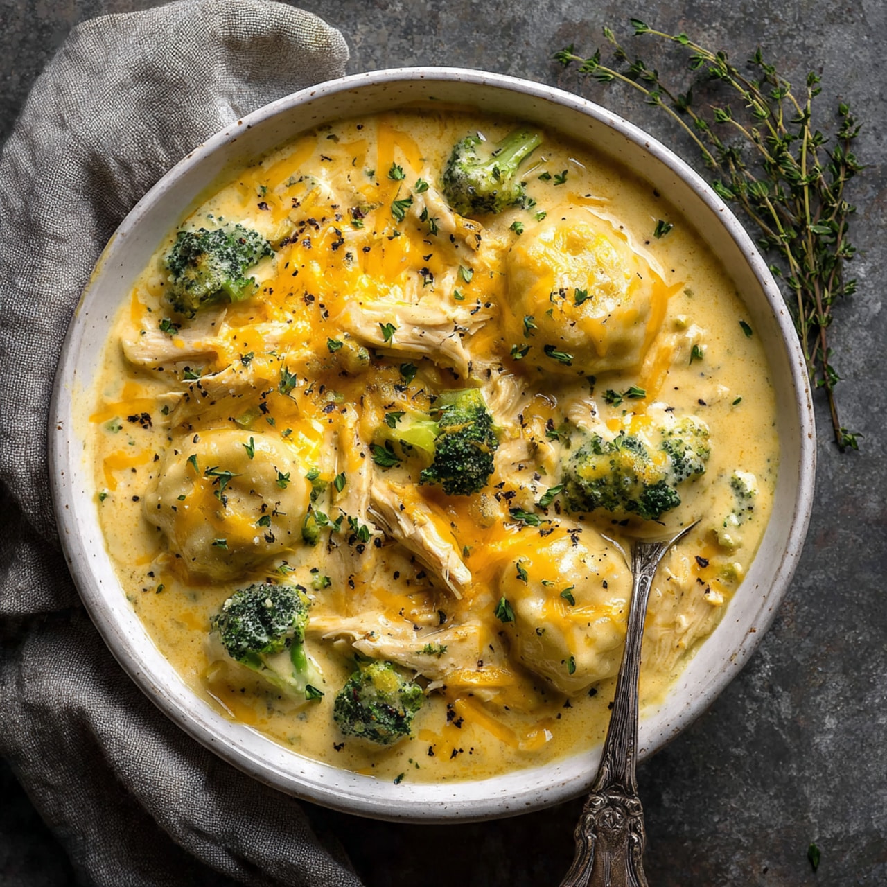 Broccoli Cheddar Chicken and Dumplings - All Recipes Made