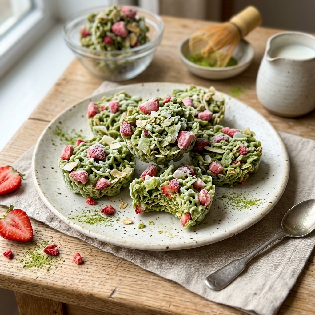 Strawberry Matcha Frozen Clusters - All Recipes Made