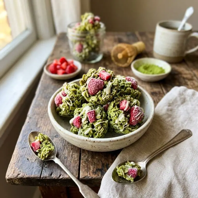 Strawberry Matcha Frozen Clusters - All Recipes Made